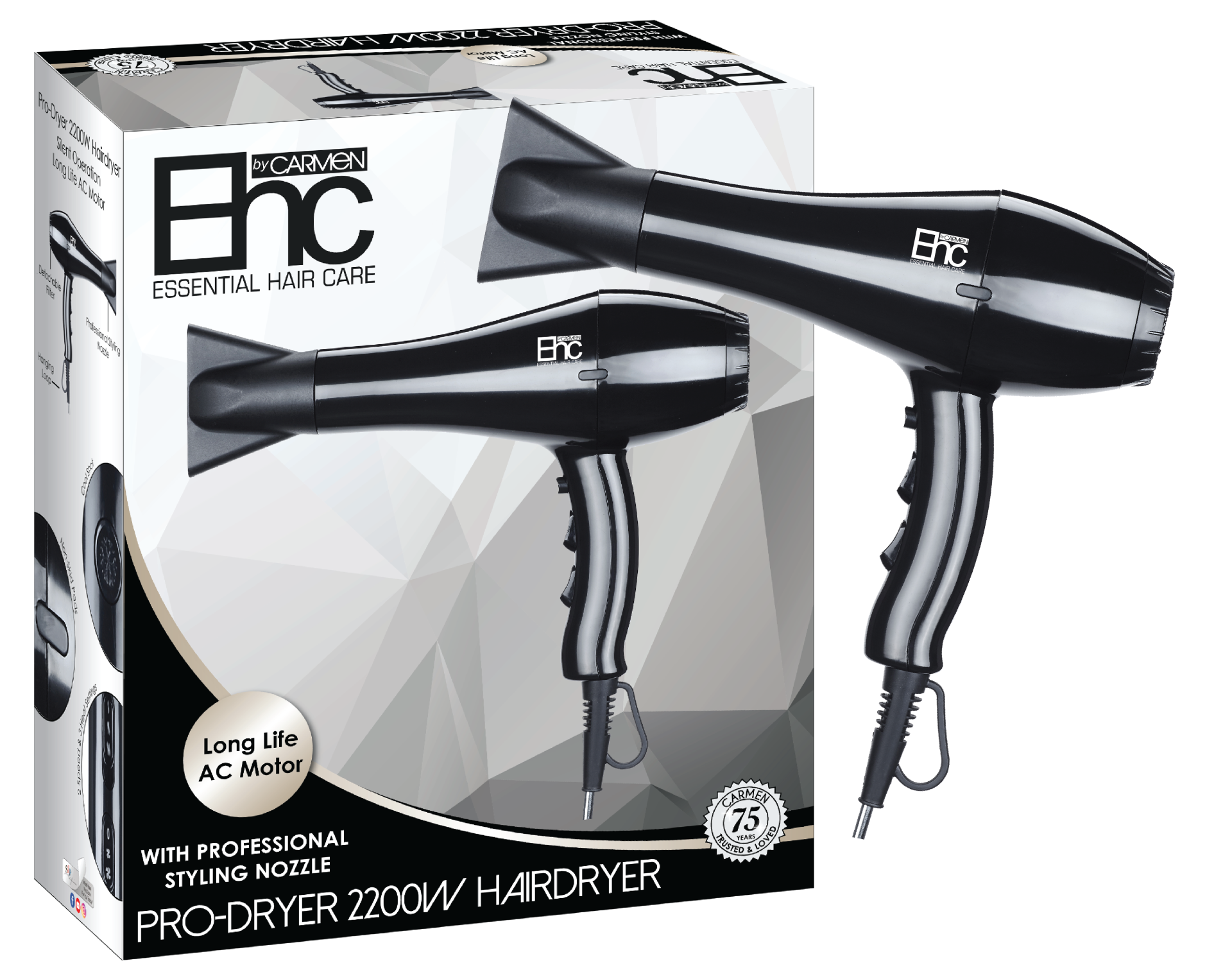 Carmen – EHC PRO-DRYER 2200W HAIRDRYER - Sabyne.co.za